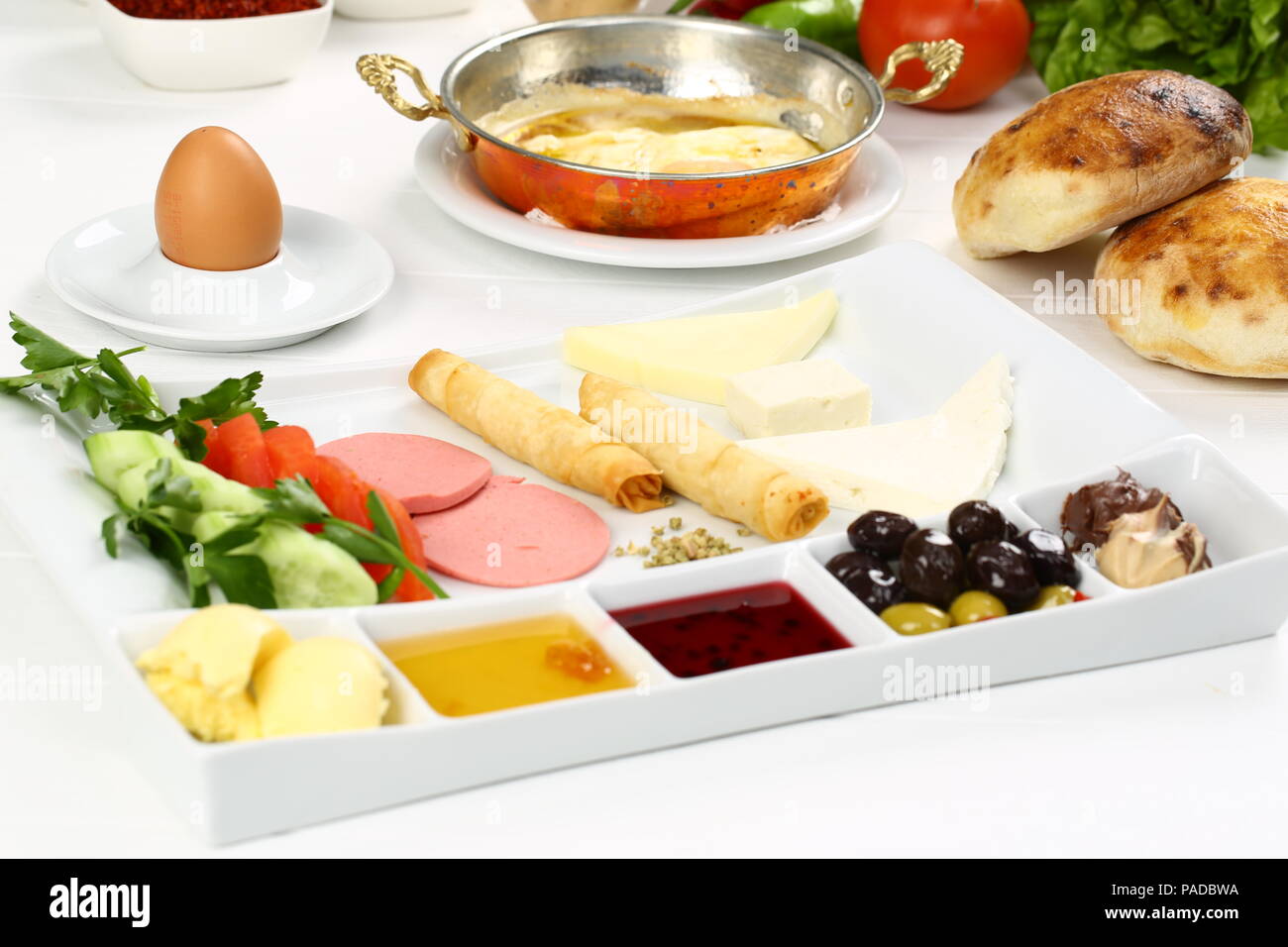 Traditional Turkish breakfast Stock Photo - Alamy