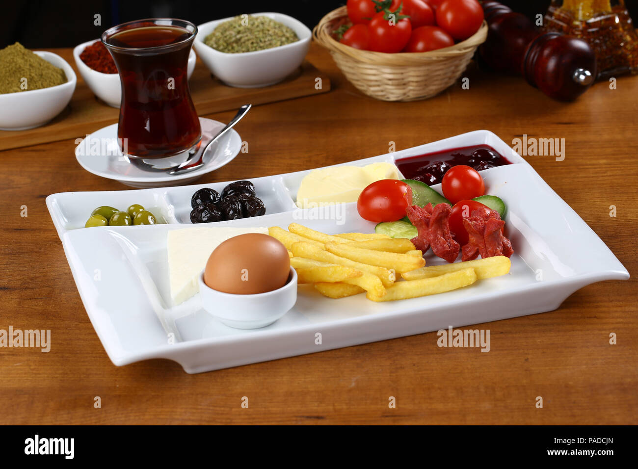 Traditional Turkish breakfast Stock Photo - Alamy