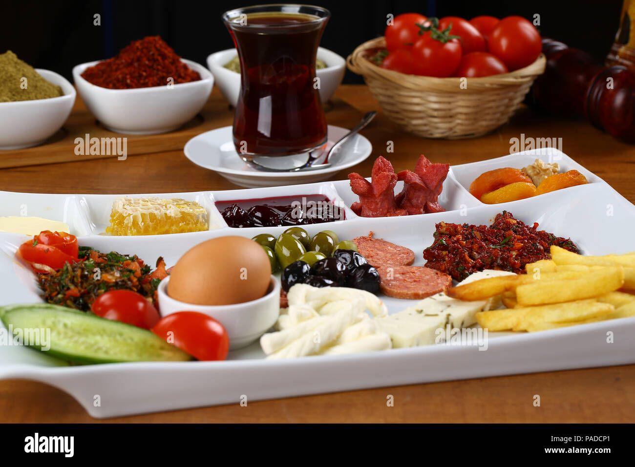 Traditional Turkish breakfast Stock Photo - Alamy