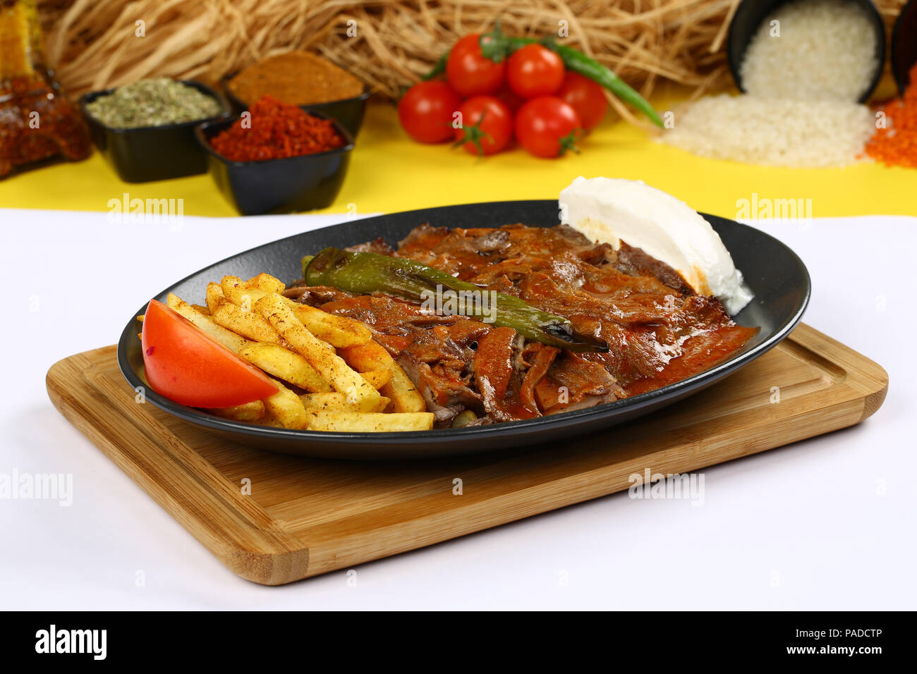Turkish iskender kebab Stock Photo - Alamy