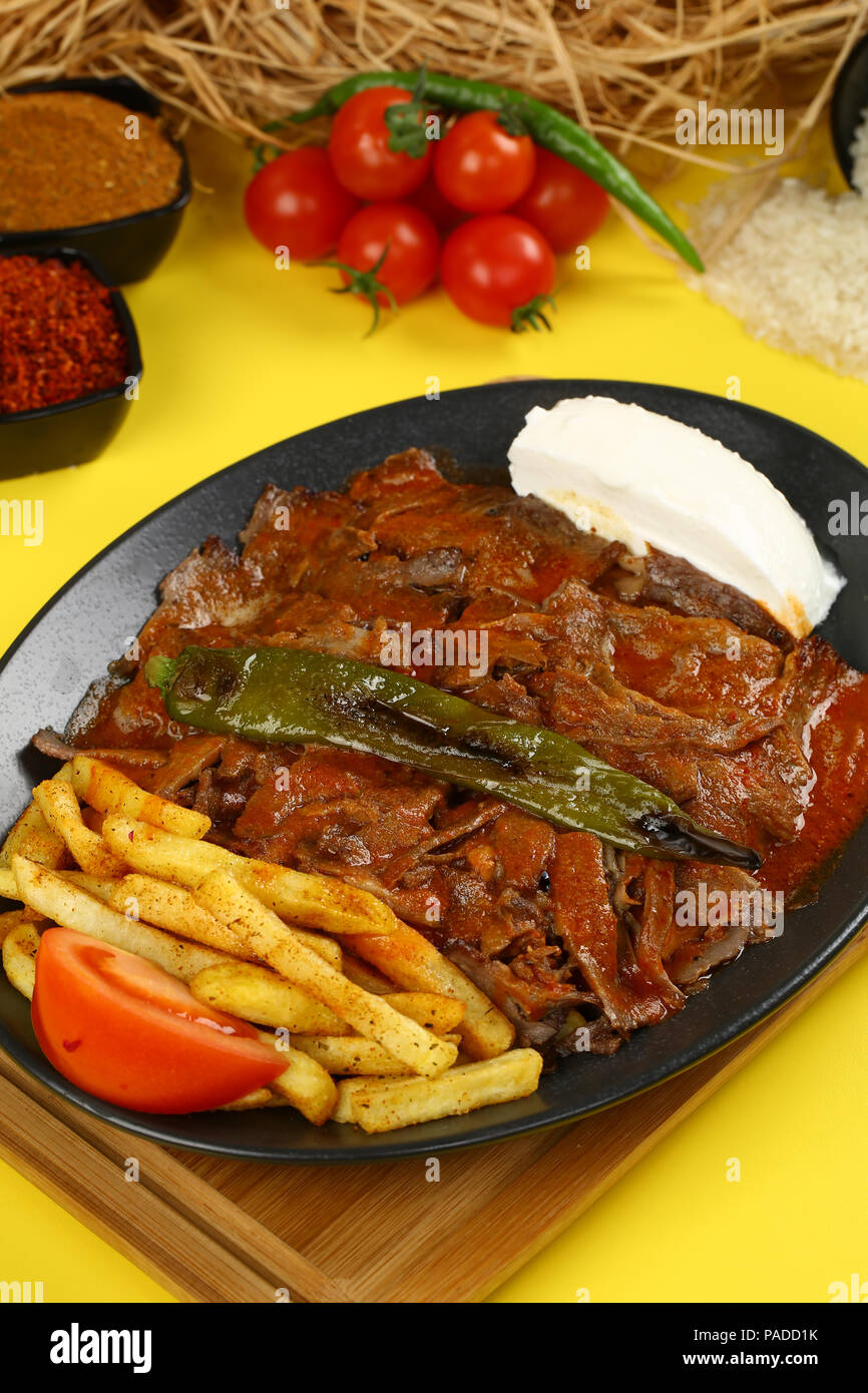 Turkish iskender kebab Stock Photo - Alamy