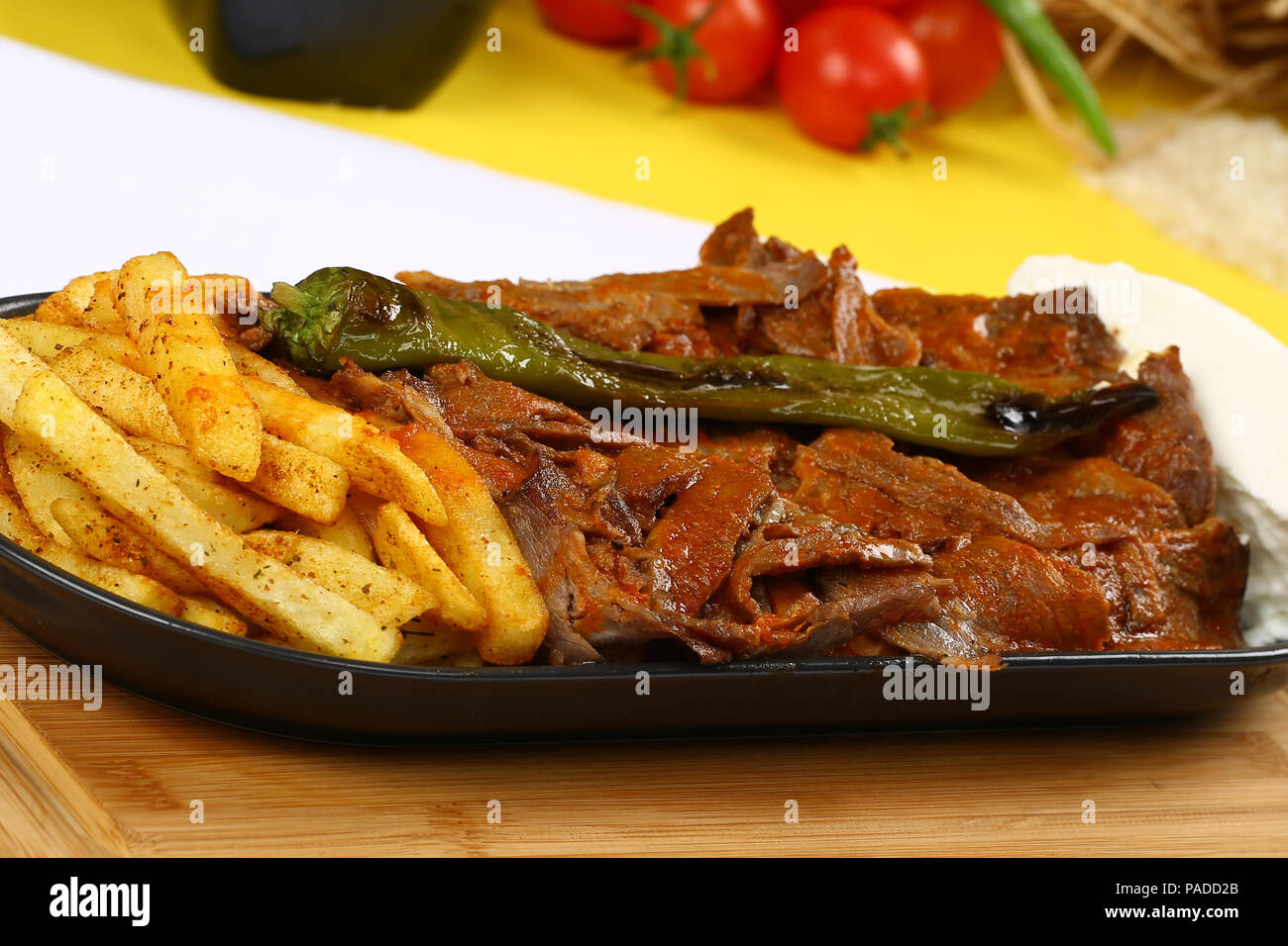Turkish iskender kebab Stock Photo - Alamy