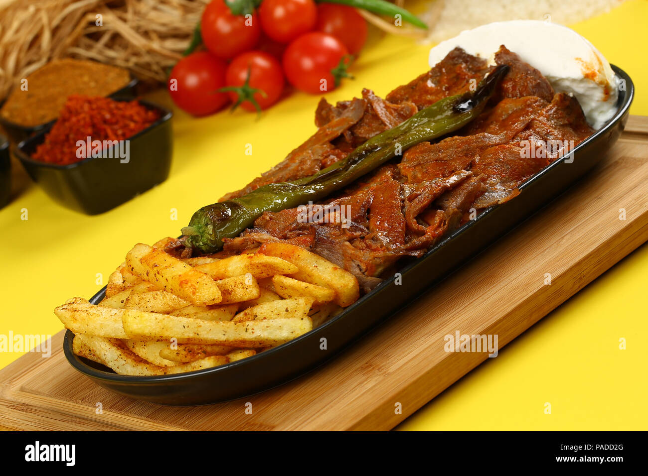Turkish iskender kebab Stock Photo - Alamy