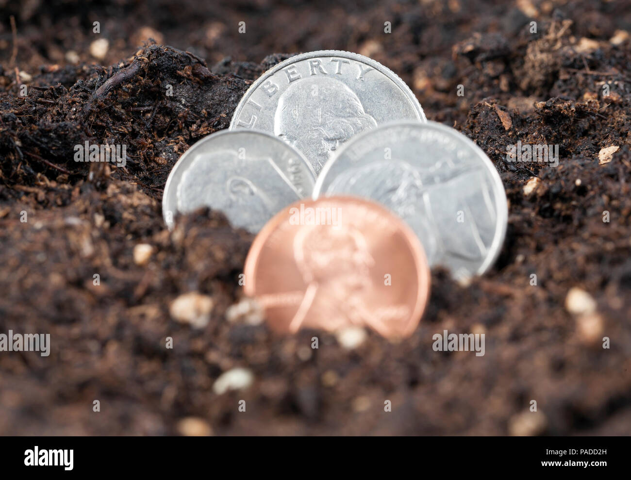 Coin in soil hi-res stock photography and images - Alamy
