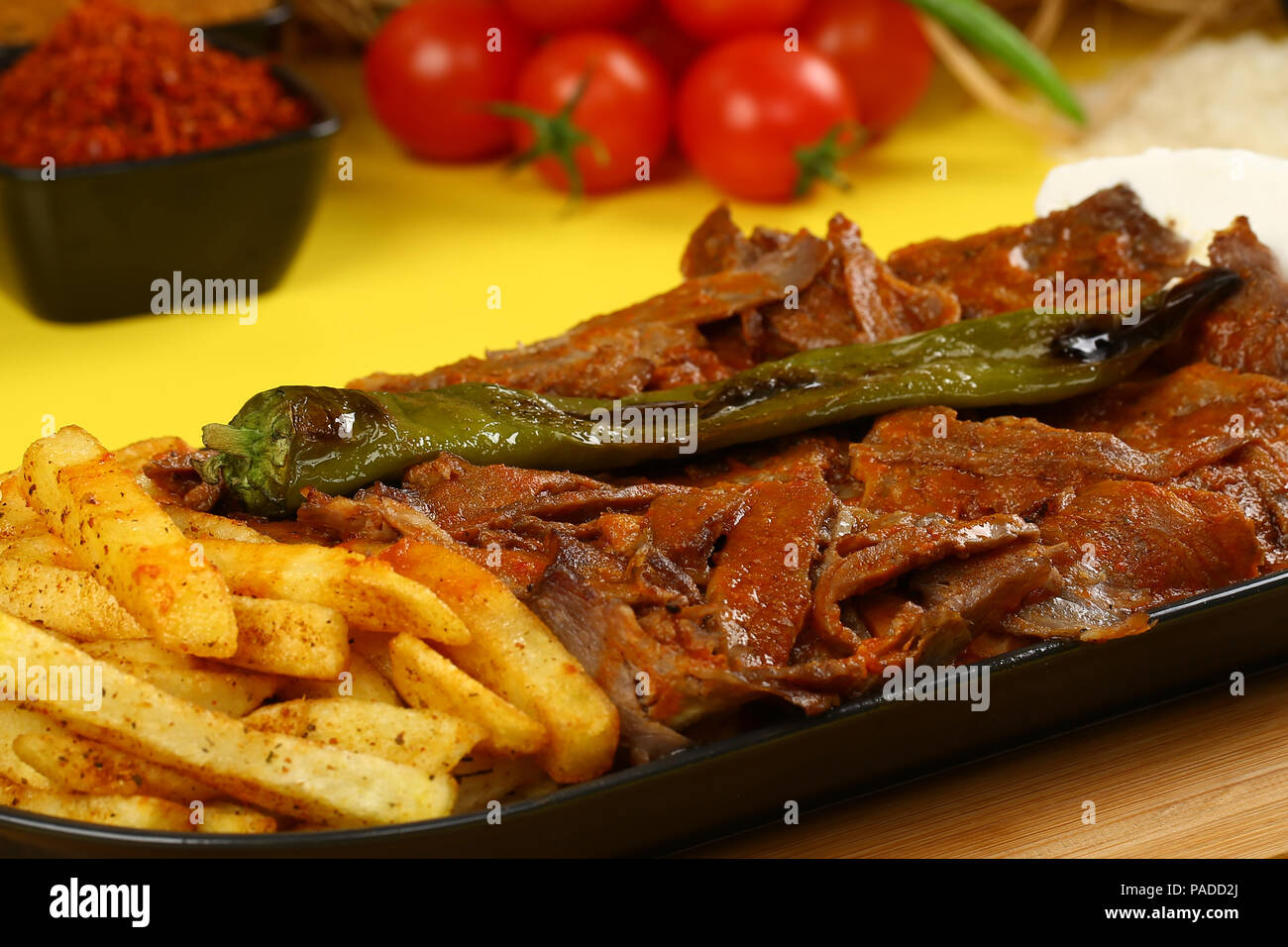 Turkish iskender kebab Stock Photo - Alamy