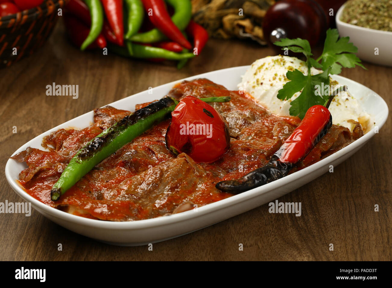 Turkish iskender kebab Stock Photo - Alamy