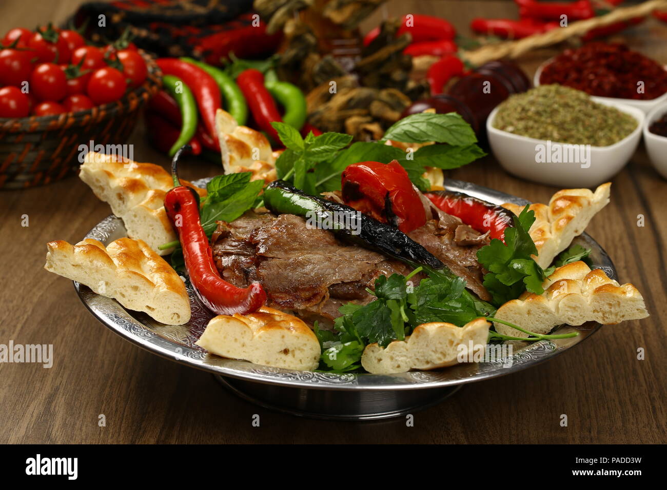Turkish iskender kebab Stock Photo - Alamy