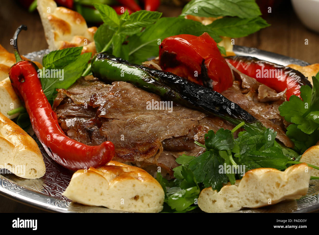Turkish iskender kebab Stock Photo - Alamy