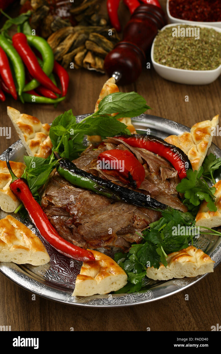Turkish iskender kebab Stock Photo - Alamy