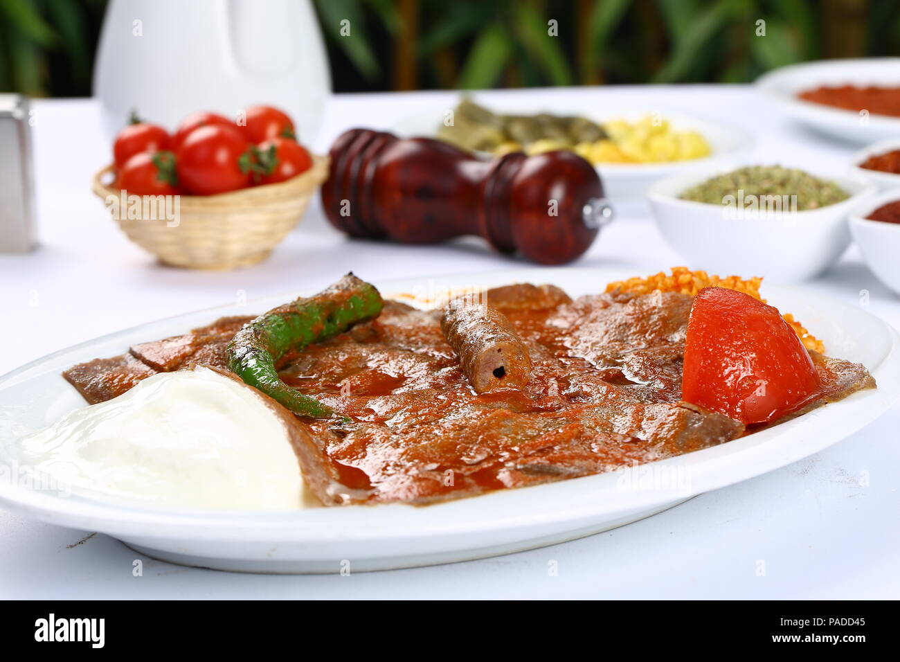 Turkish iskender kebab Stock Photo - Alamy