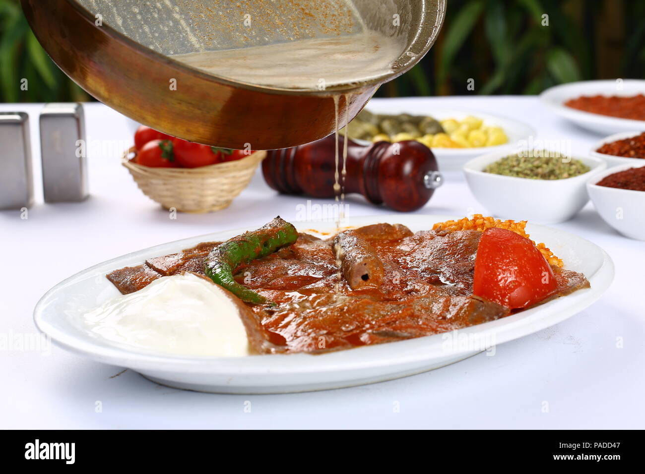 Turkish iskender kebab Stock Photo - Alamy