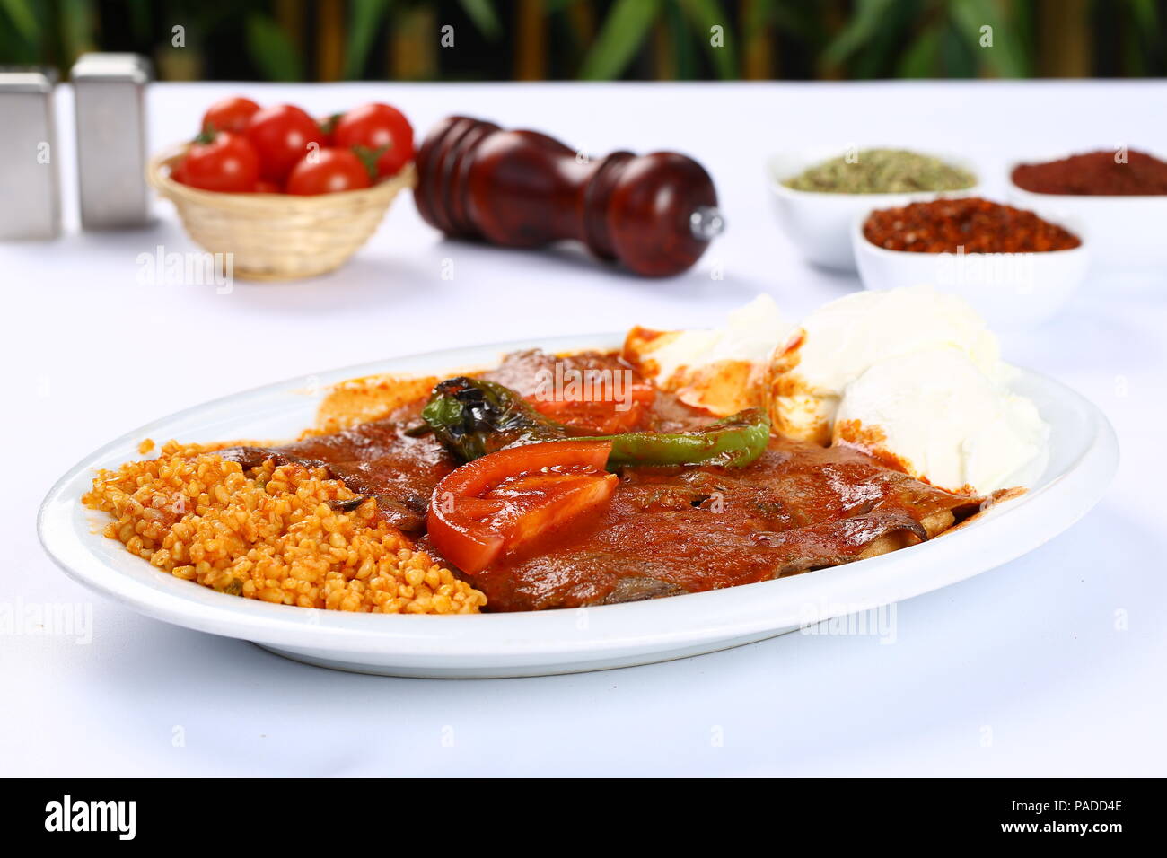 Turkish iskender kebab Stock Photo - Alamy