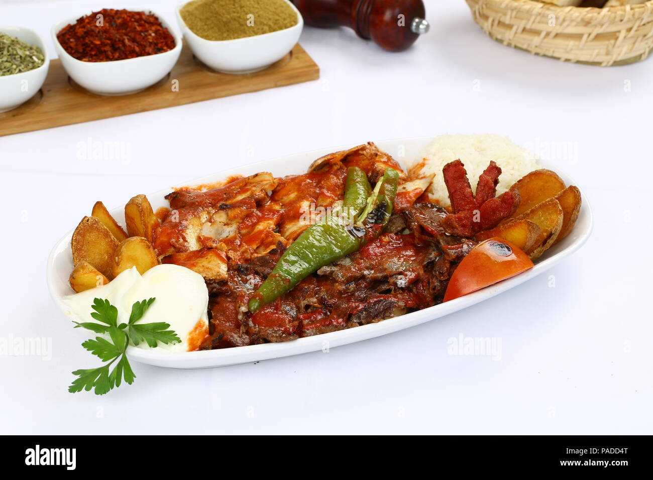 Turkish iskender kebab Stock Photo - Alamy