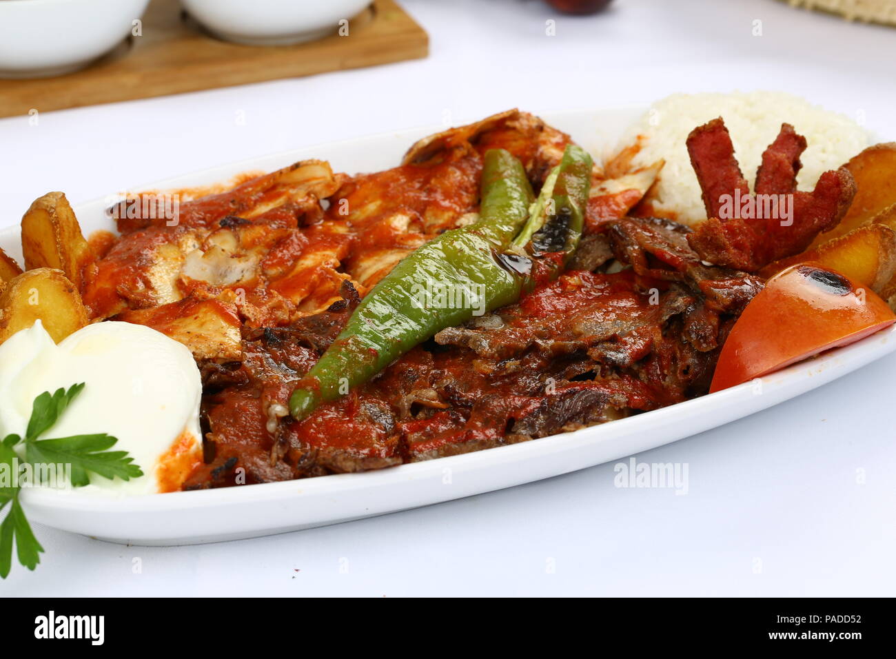 Turkish iskender kebab Stock Photo - Alamy