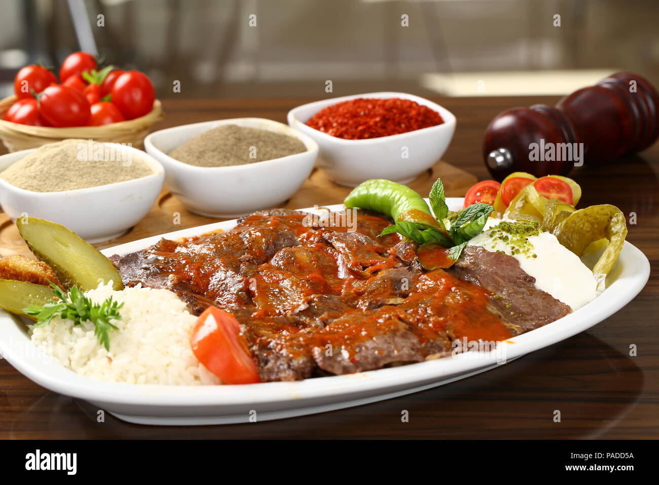 Turkish iskender kebab Stock Photo - Alamy