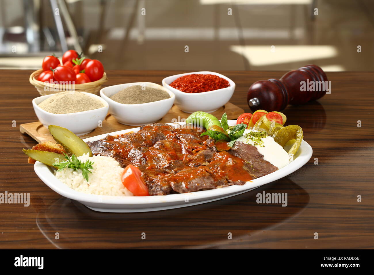 Turkish iskender kebab Stock Photo - Alamy