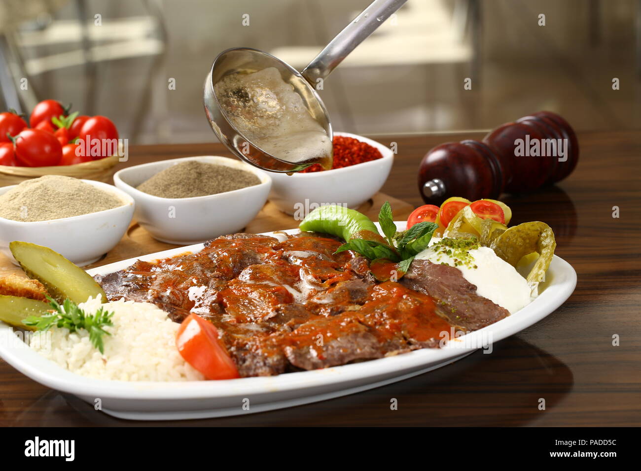 Turkish iskender kebab Stock Photo - Alamy