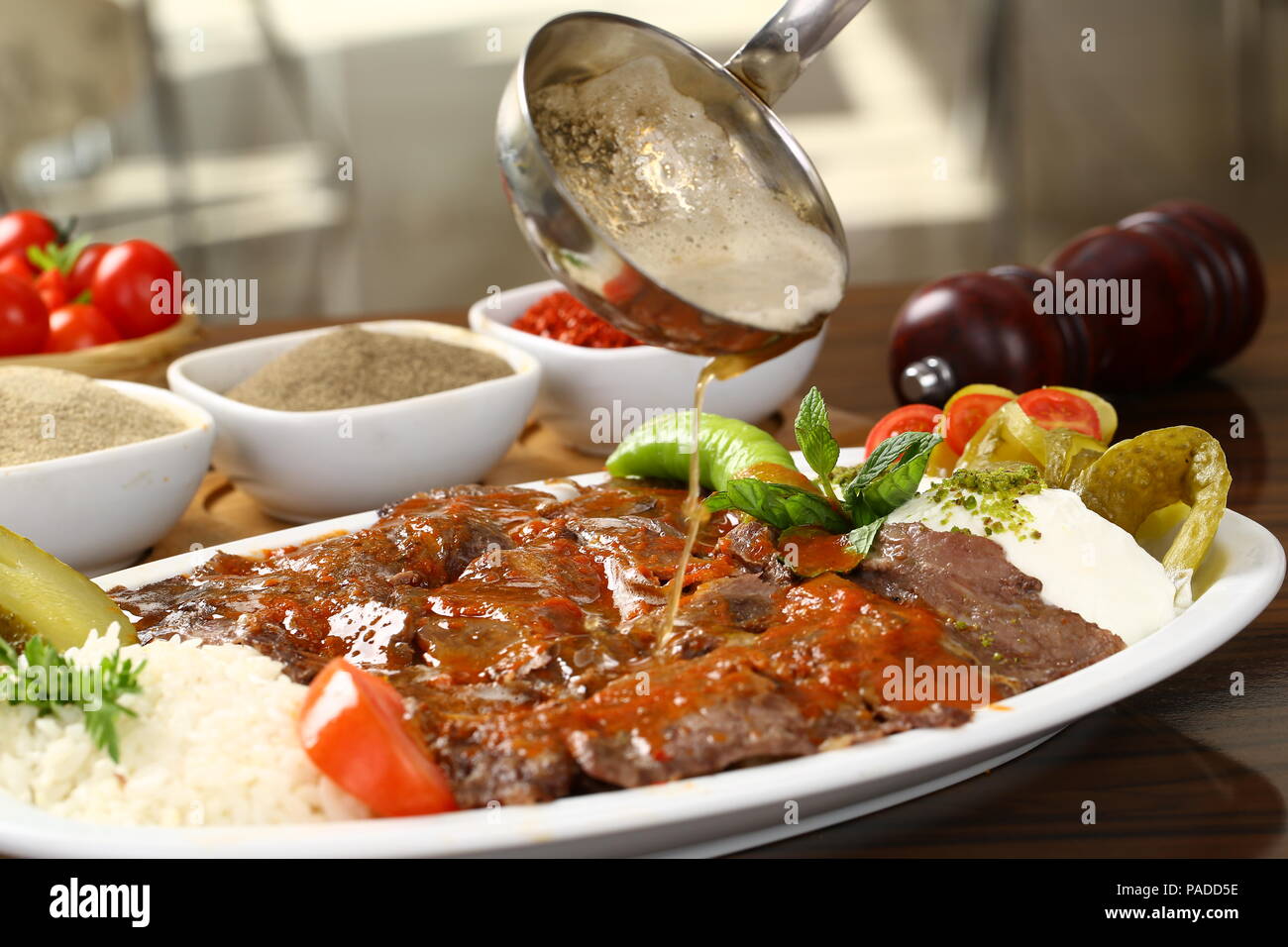 Turkish iskender kebab Stock Photo - Alamy