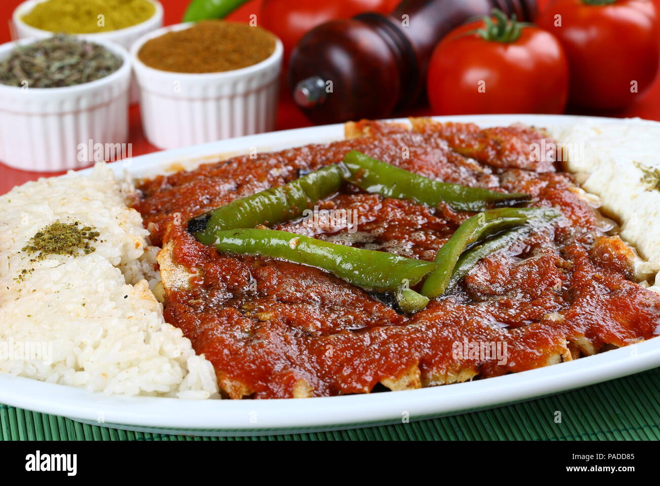 Turkish iskender kebab Stock Photo - Alamy