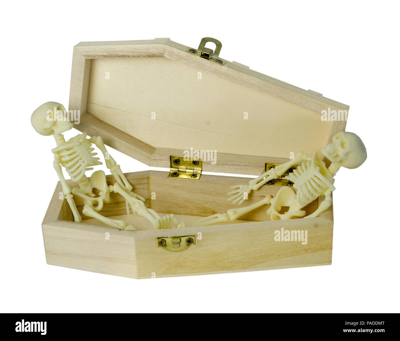Skeleton in wooden coffin hi-res stock photography and images - Alamy