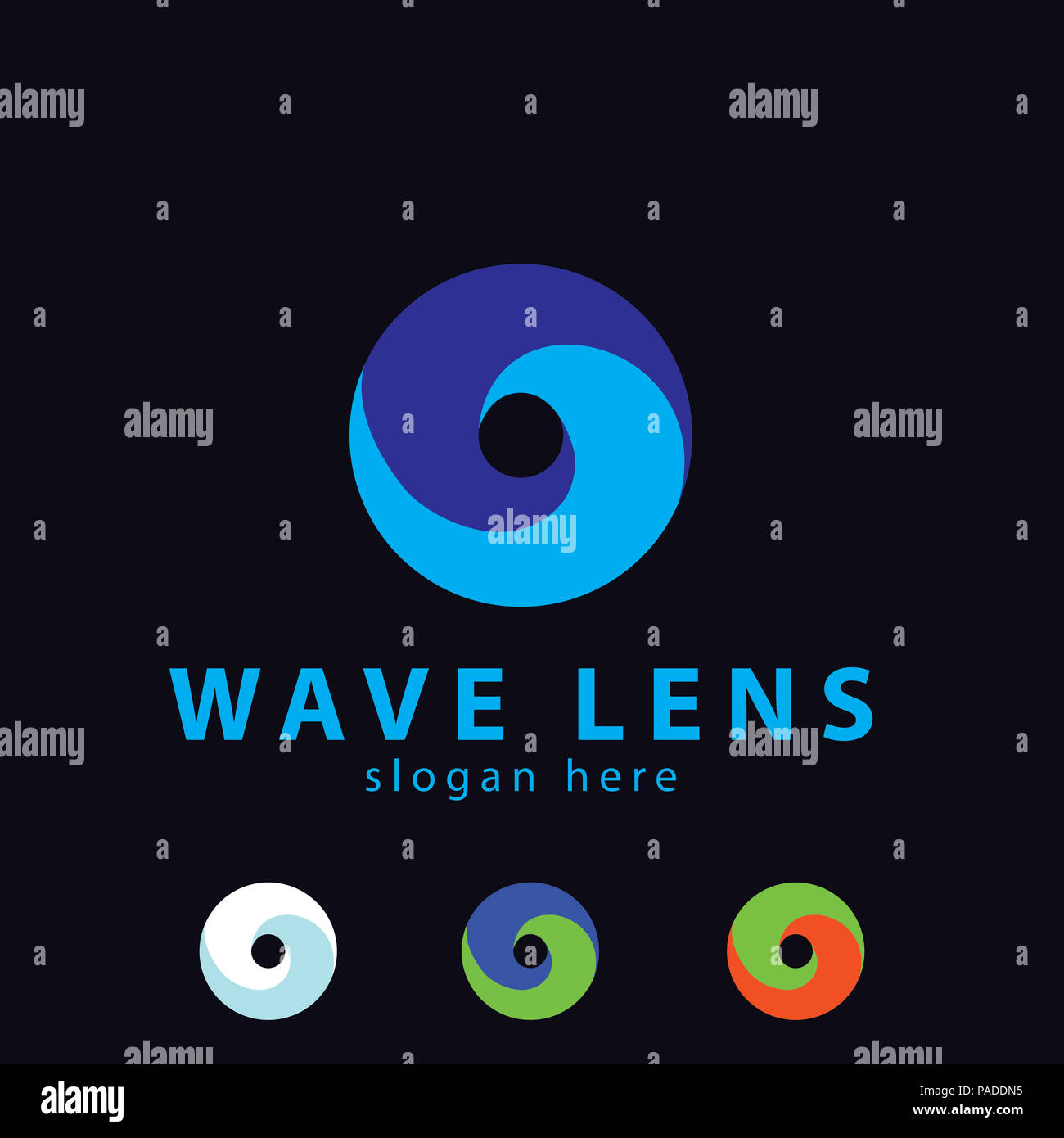circle Wave Lens logo vector Stock Photo - Alamy