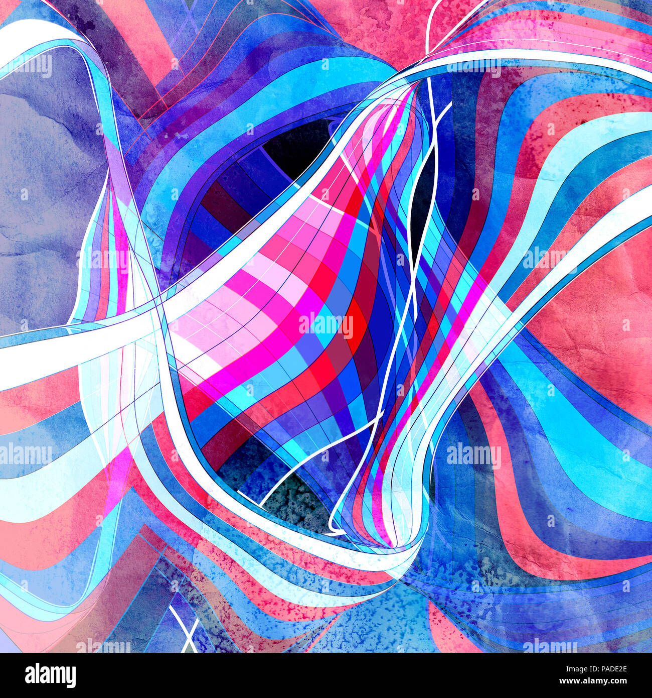 Abstract watercolor bright background with different colorful wave ...