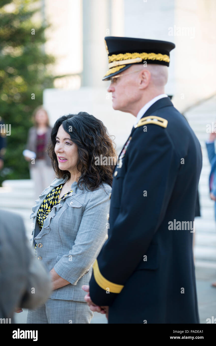 Karen Durham-Aguilera (left), executive director, Army National ...