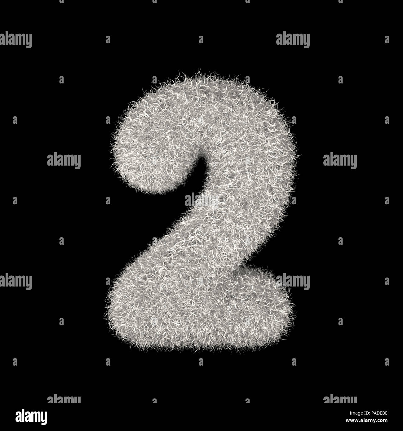 Illustration 3D Rendering Creative Illustration White Furry Number 2 ...