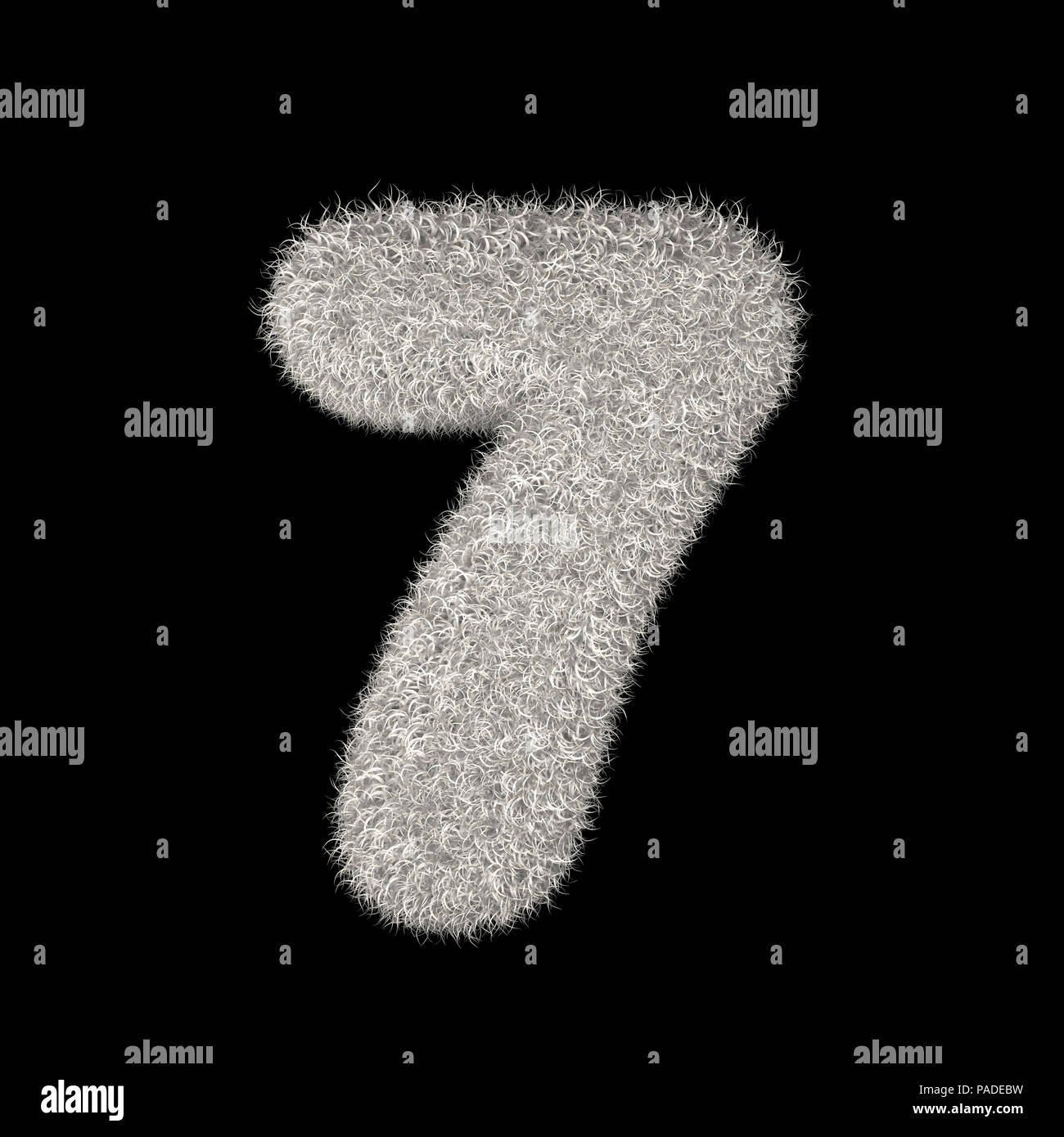 Illustration 3D Rendering Creative Illustration White Furry Number 7 ...