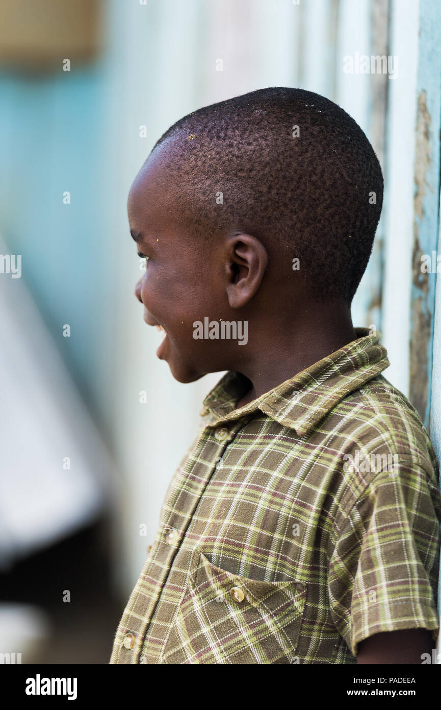 LIBREVILLE, GABON - MAR 6, 2013: Unidentified Gabonese boy poses for ...