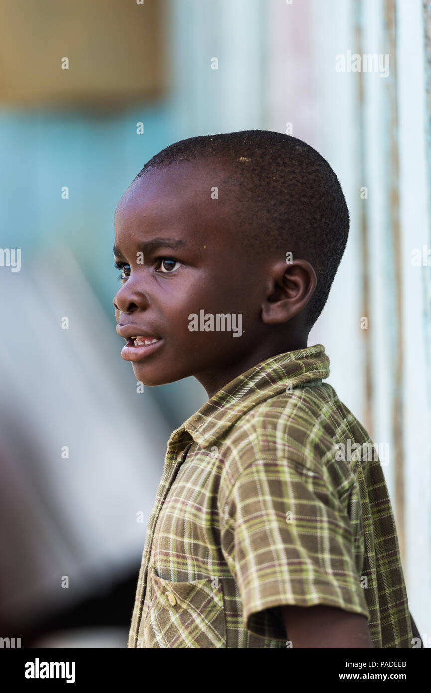 LIBREVILLE, GABON - MAR 6, 2013: Unidentified Gabonese boy poses for ...