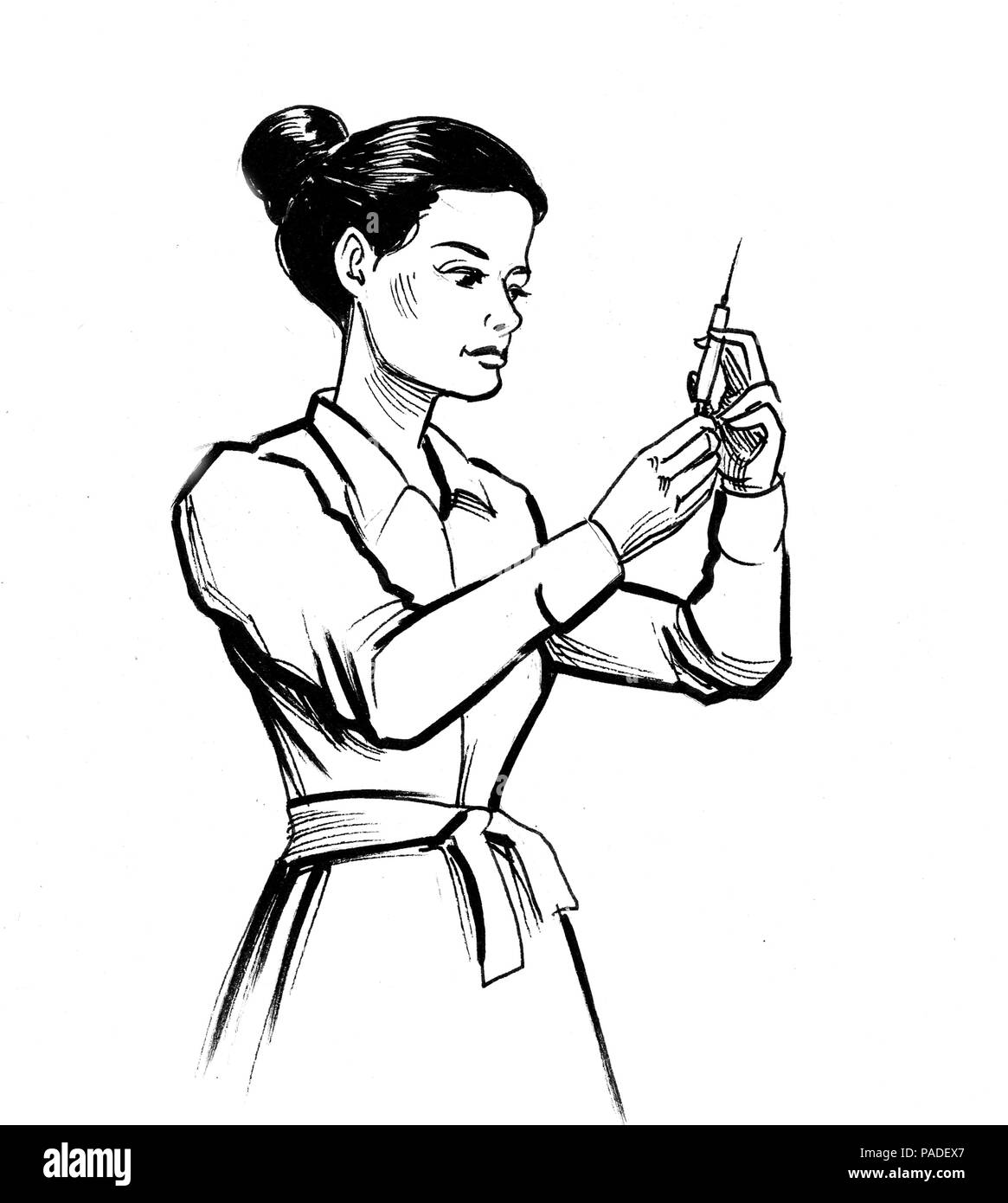 Syringe Drawing With Pencil