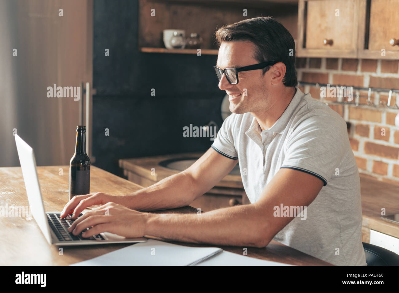 Man working remotely home distance hi-res stock photography and images ...