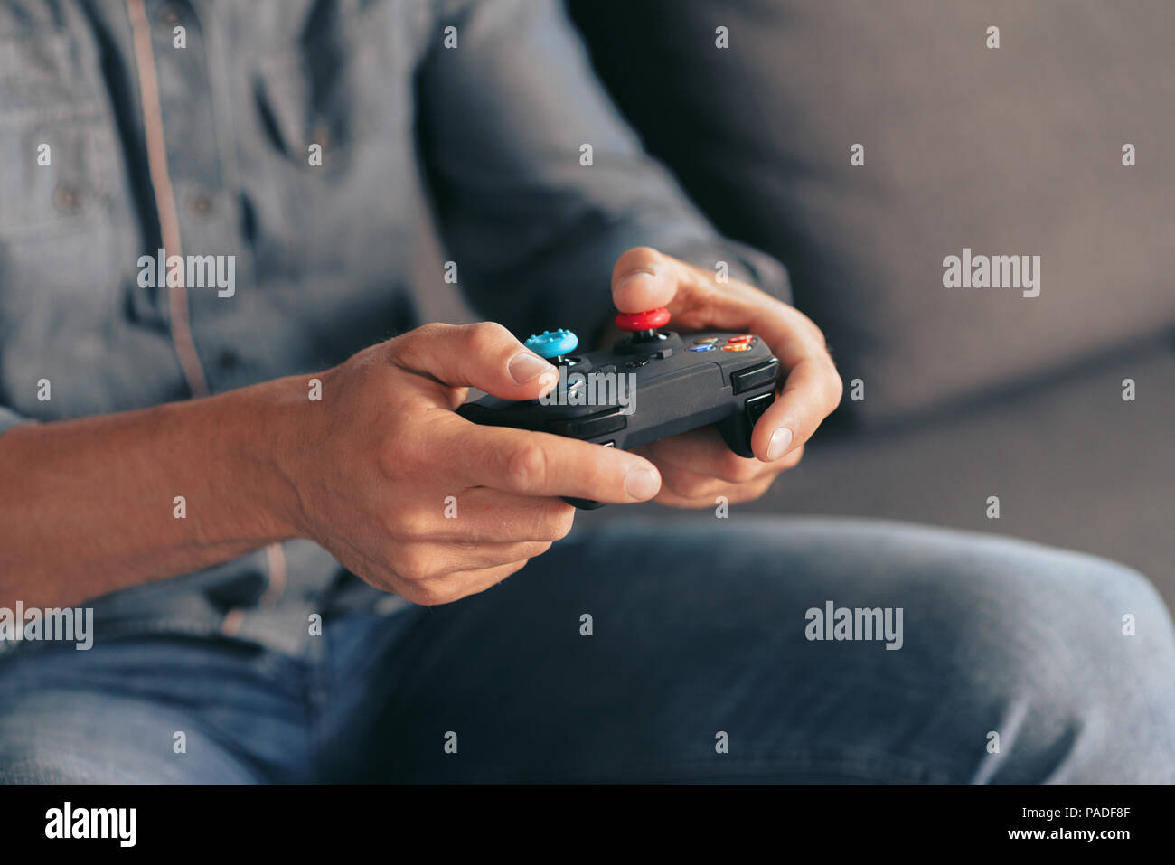 Close up of a modern game console Stock Photo - Alamy