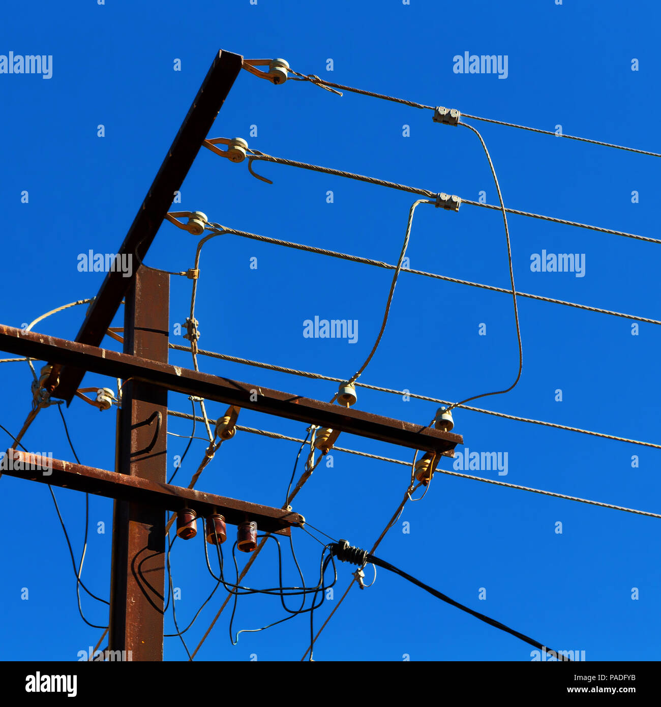 in australia the concept of power line with electrical pole in the ...