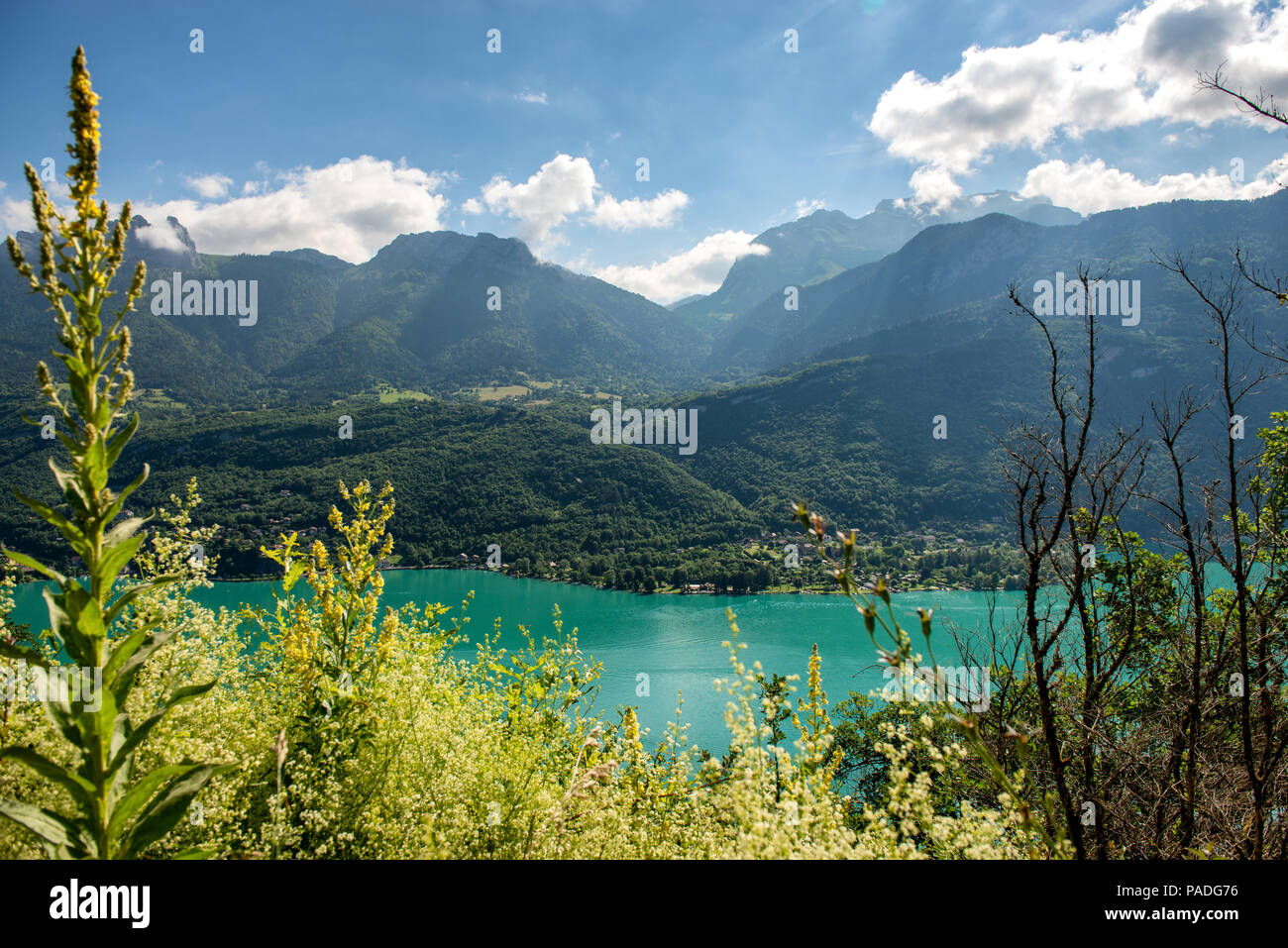 a view of Lake Annecy in the French Alps Stock Photo - Alamy