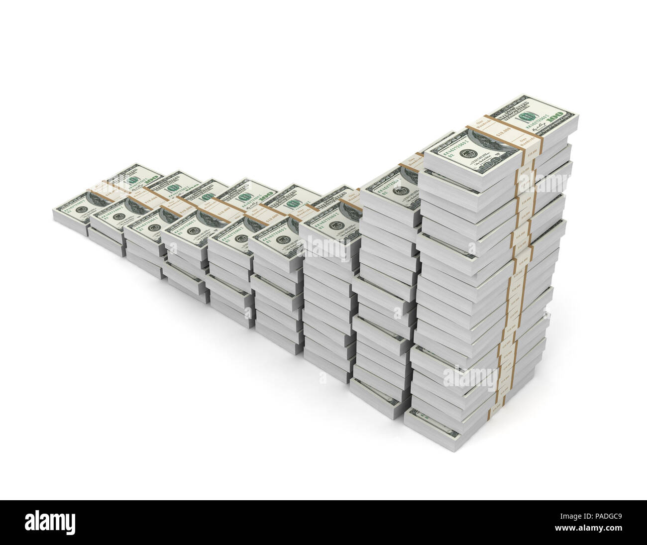 money graph 3d illustration isolated on white background Stock Photo ...