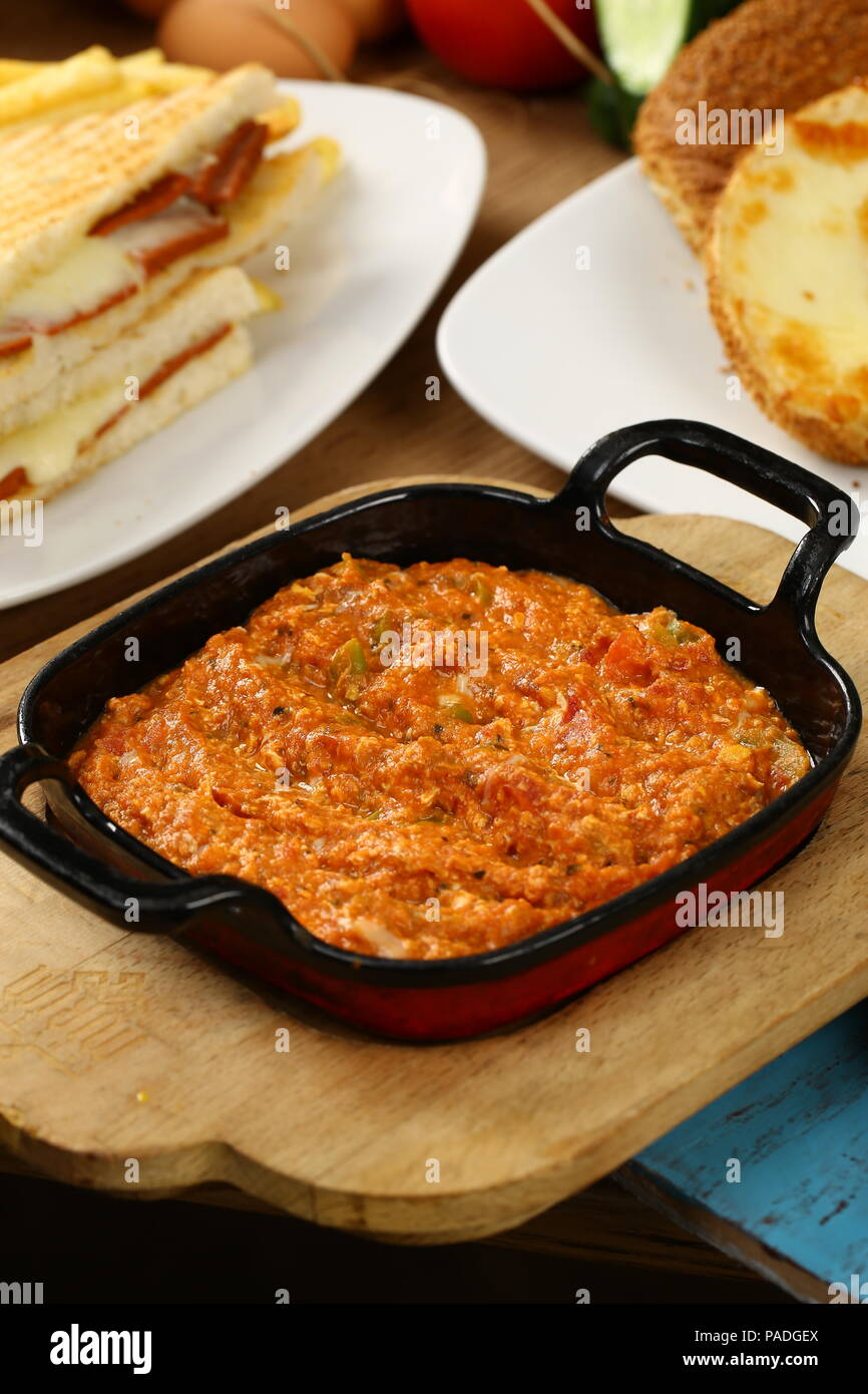 Turkish food menemen Stock Photo - Alamy