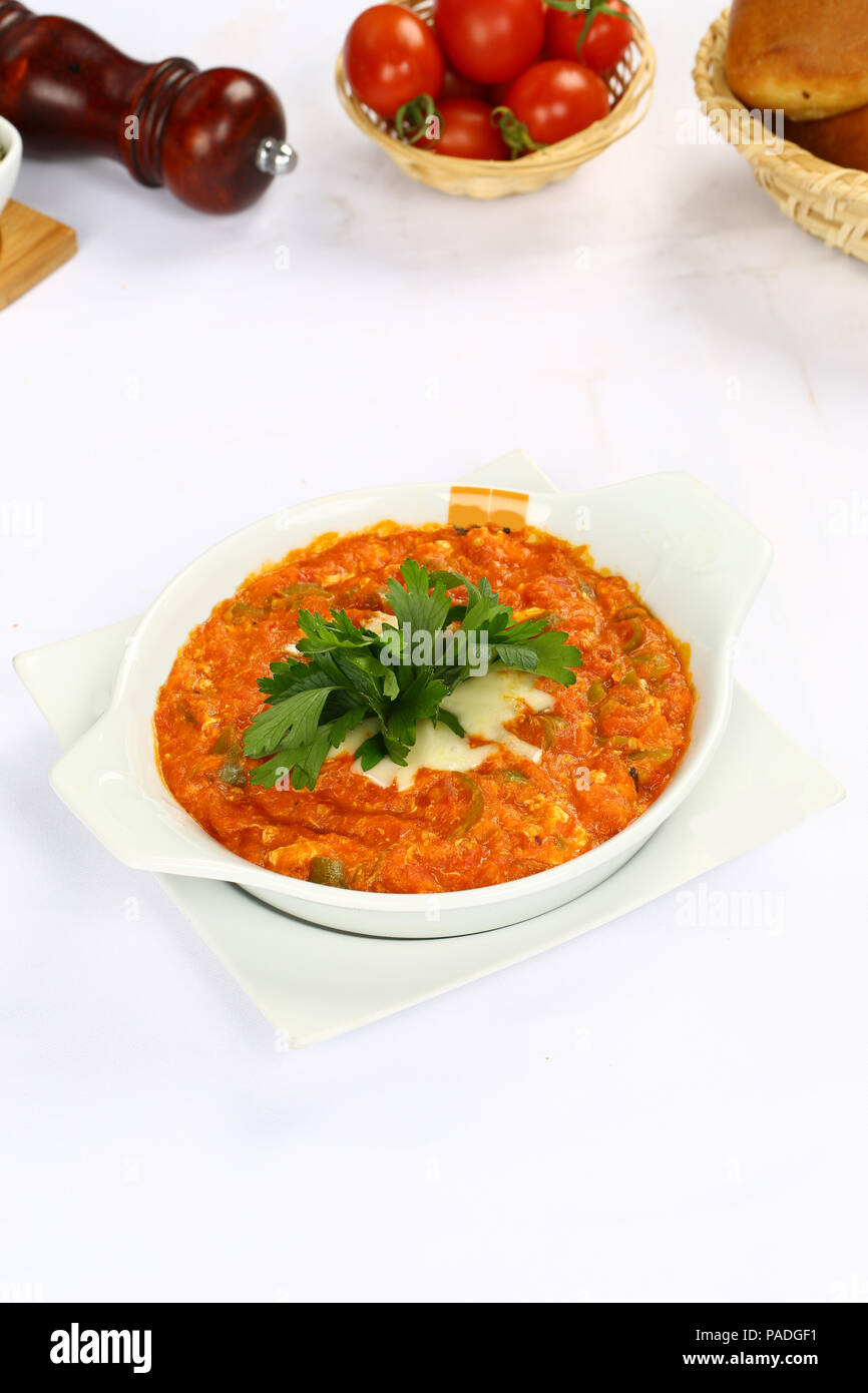 Turkish food menemen Stock Photo - Alamy