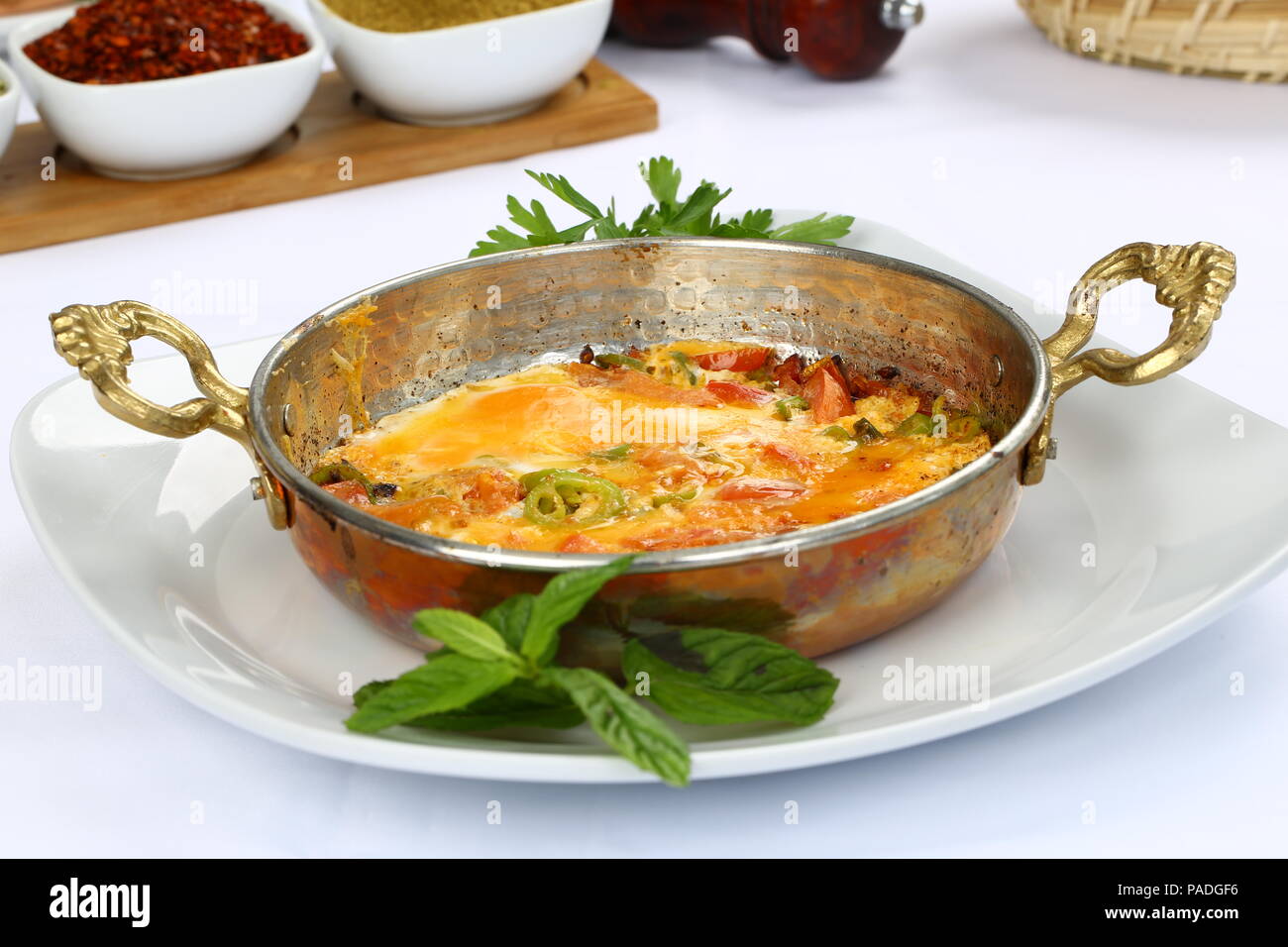 Turkish food menemen Stock Photo - Alamy