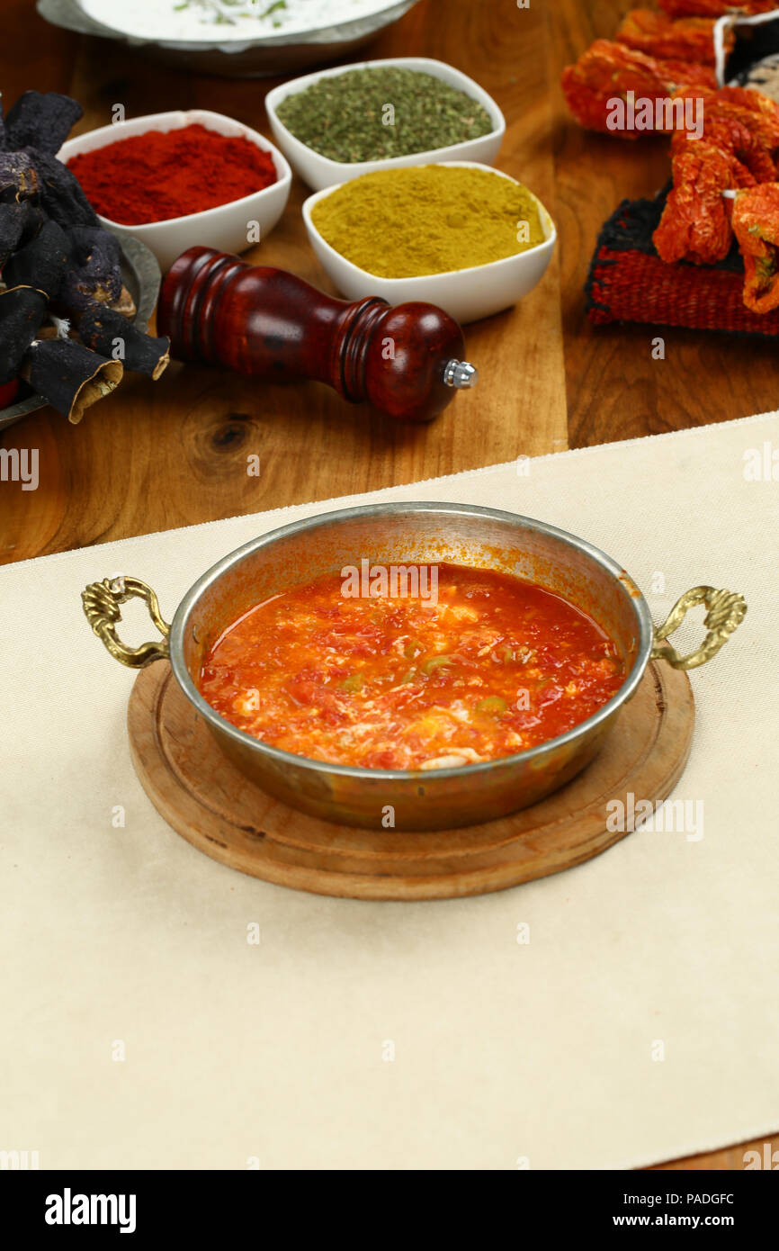 Turkish food menemen Stock Photo - Alamy