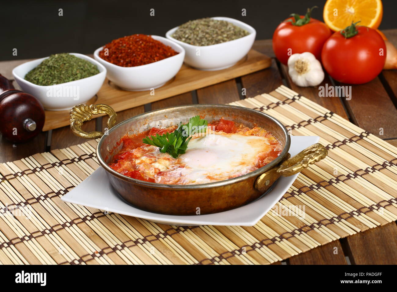 Turkish food menemen Stock Photo - Alamy