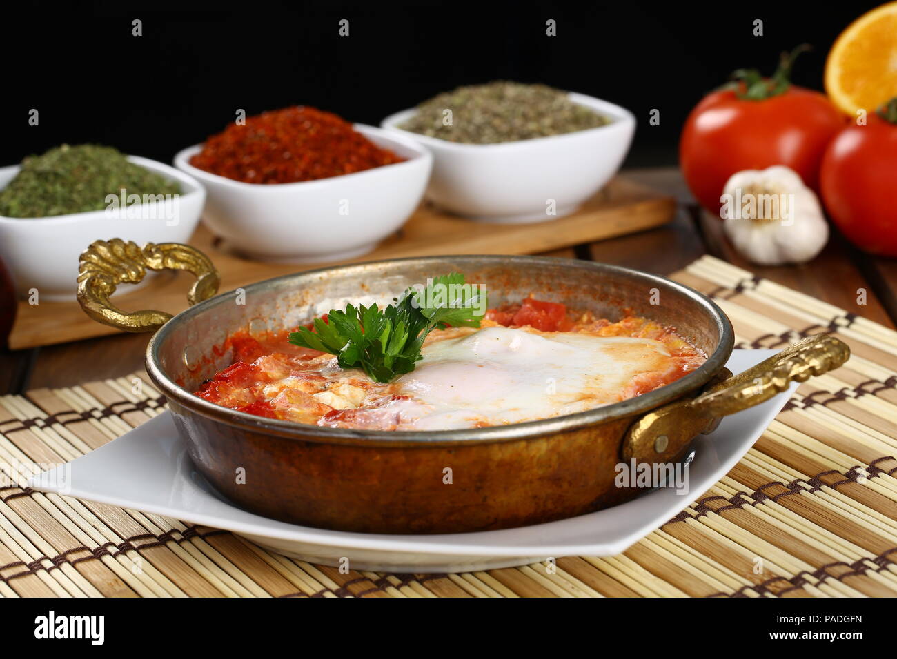 Turkish food menemen Stock Photo - Alamy