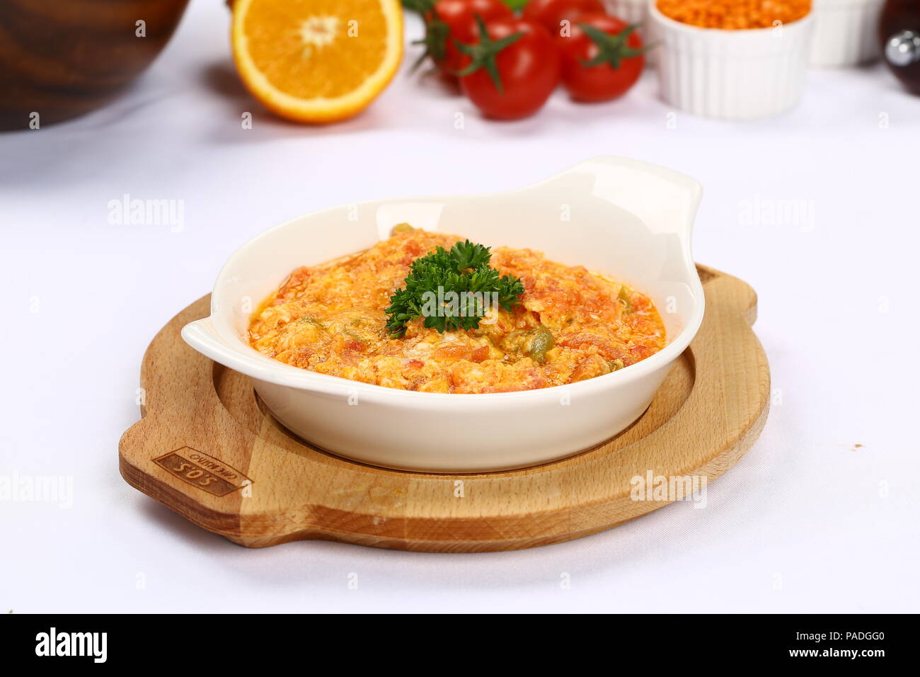 Turkish food menemen Stock Photo - Alamy