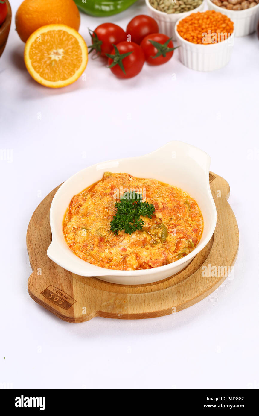 Turkish food menemen Stock Photo - Alamy