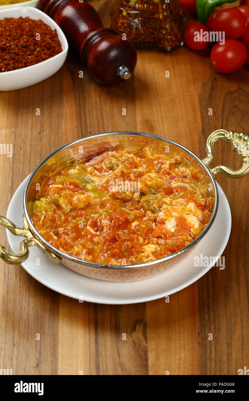 Turkish food menemen Stock Photo - Alamy