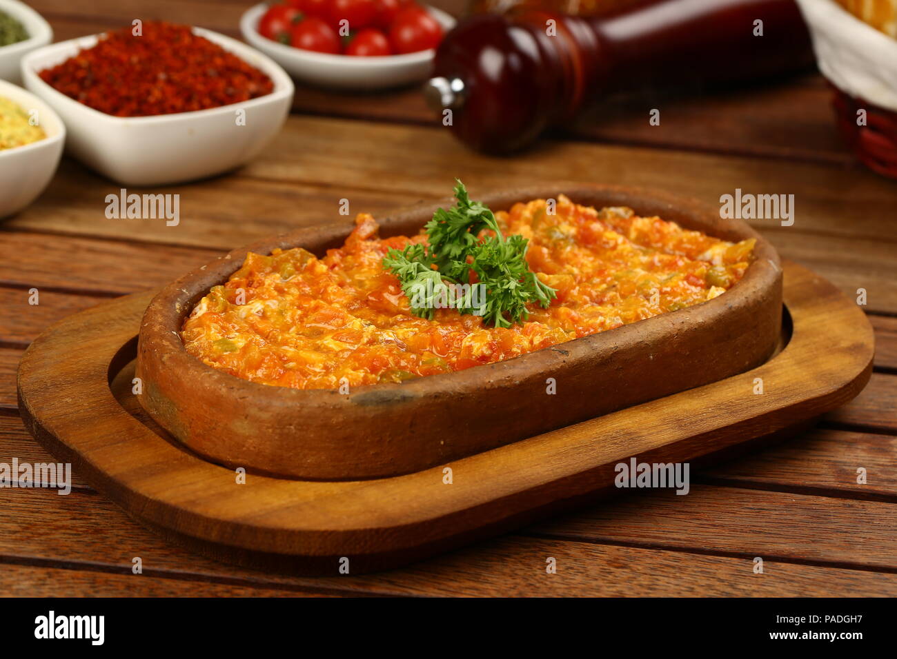Turkish food menemen Stock Photo - Alamy
