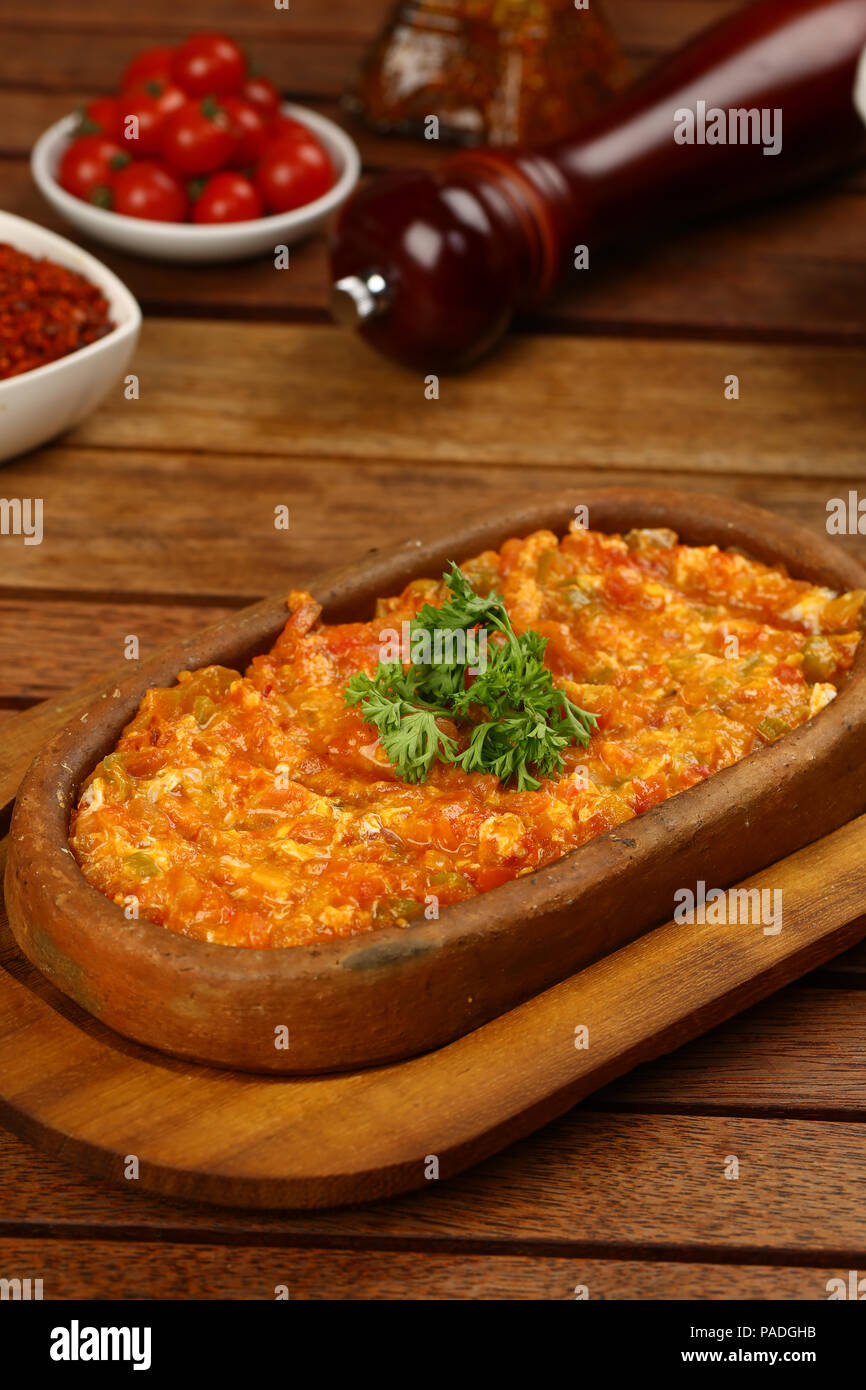 Turkish food menemen Stock Photo - Alamy