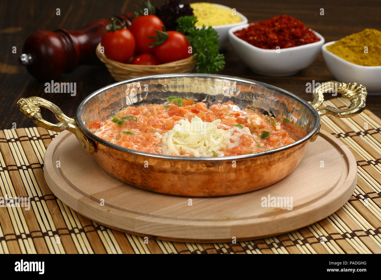 Turkish food menemen Stock Photo - Alamy
