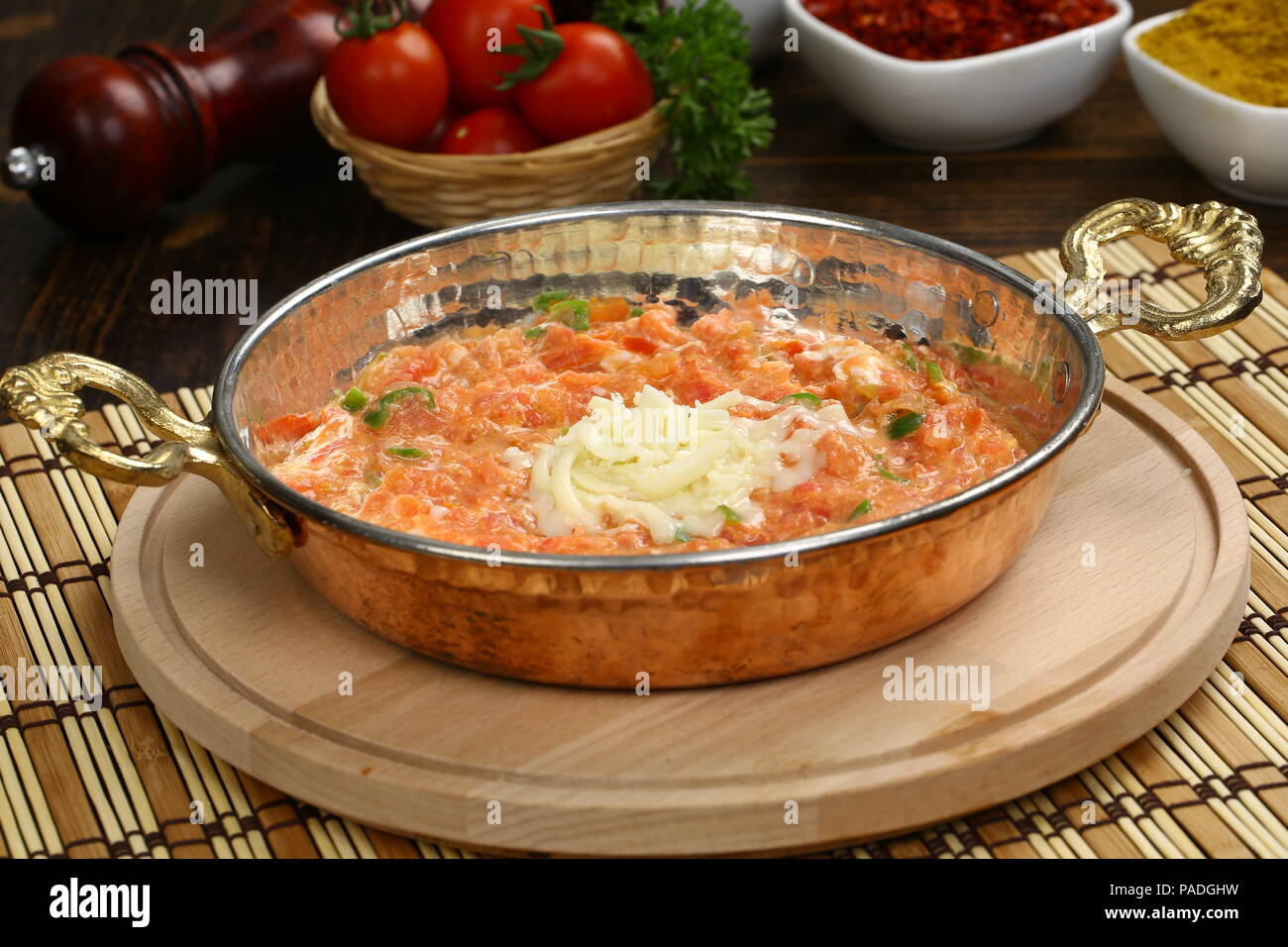 Turkish food menemen Stock Photo - Alamy